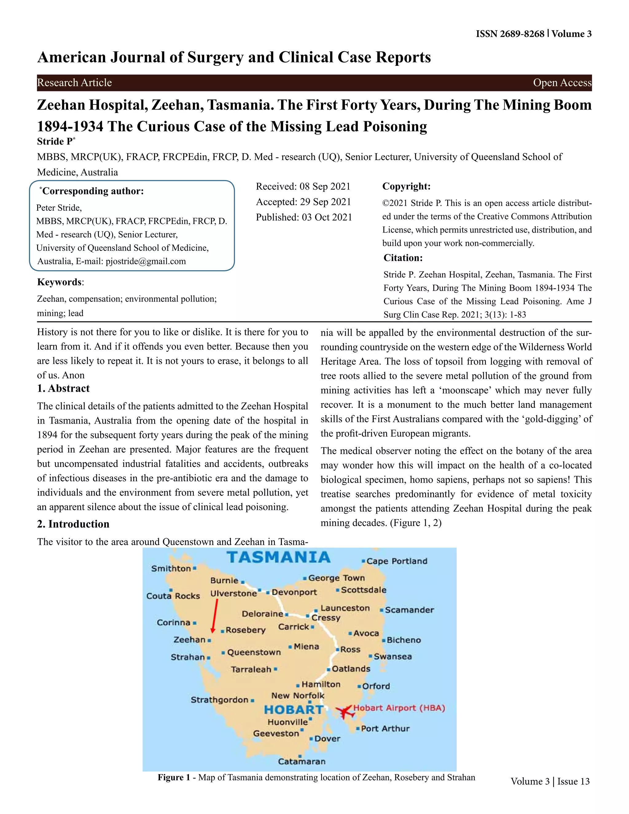 Zeehan Hospital, Zeehan, Tasmania. The First Forty Years, During The ...
