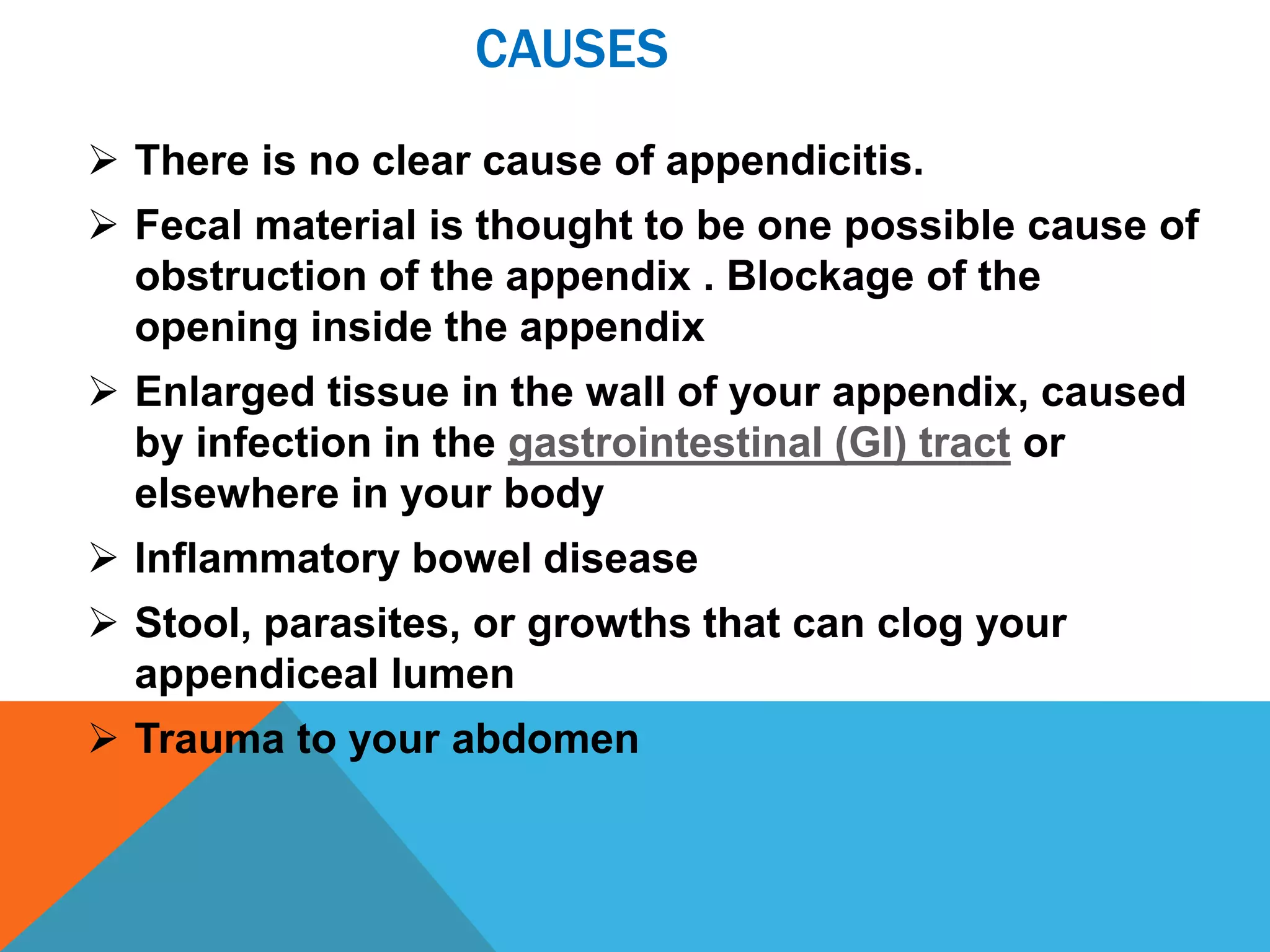 Appendicitis overview | PPTX