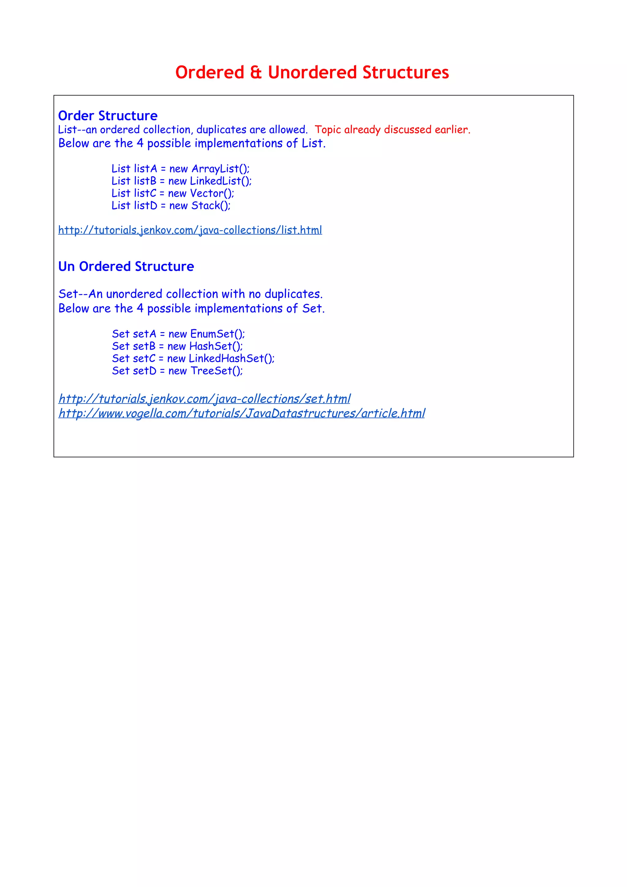 Aj unit2 notesjavadatastructures | PDF