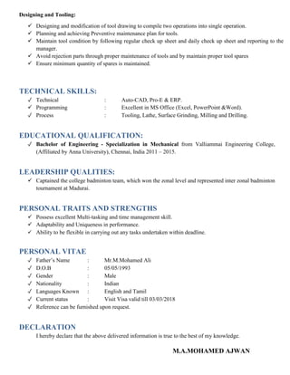 AJWAN RESUME | PDF