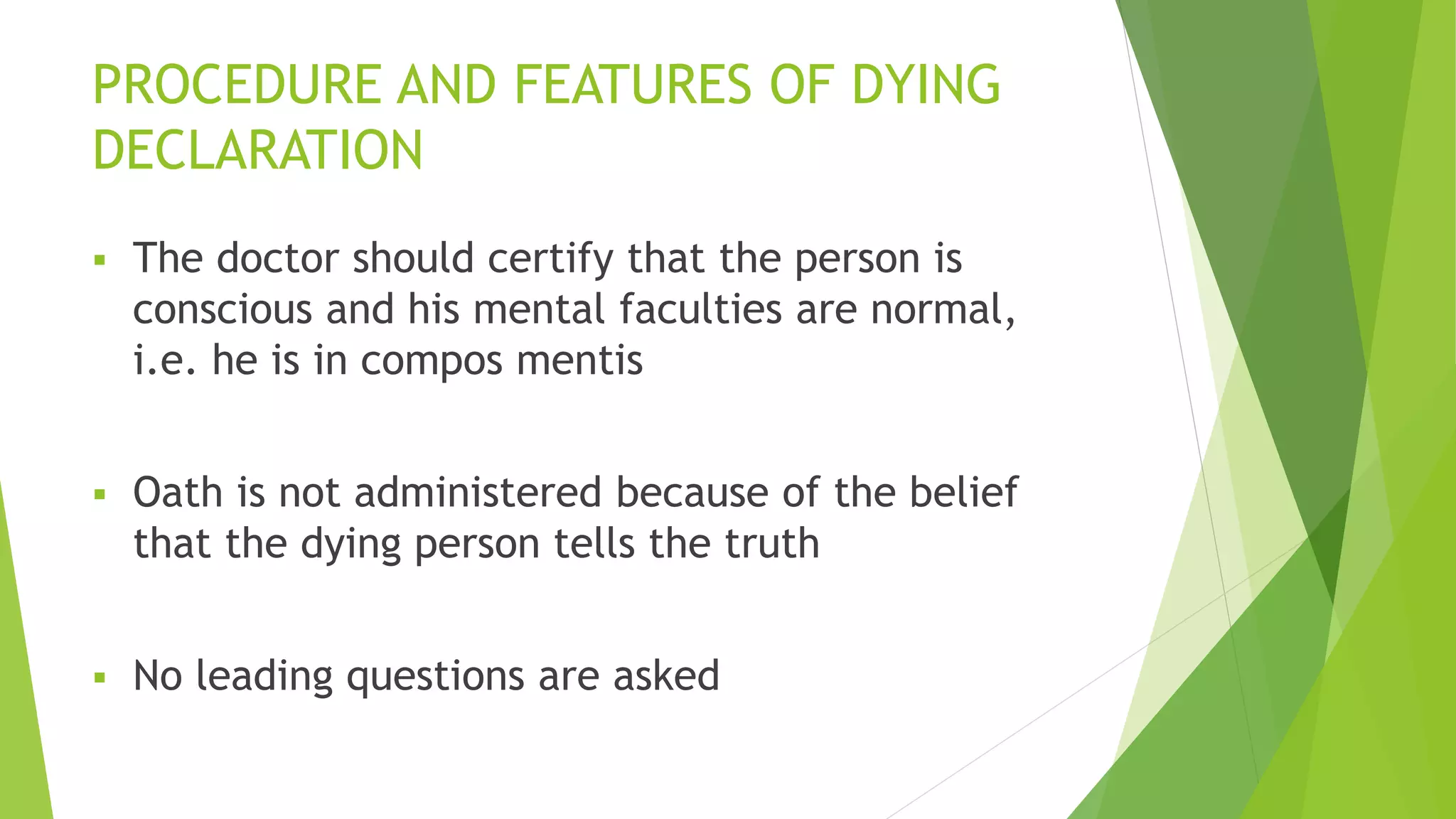 DYING DECLARATION AND DEPOSITION | PPTX