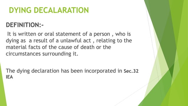 DYING DECLARATION AND DEPOSITION | PPTX