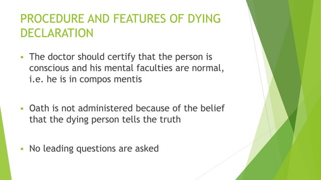 DYING DECLARATION AND DEPOSITION | PPT