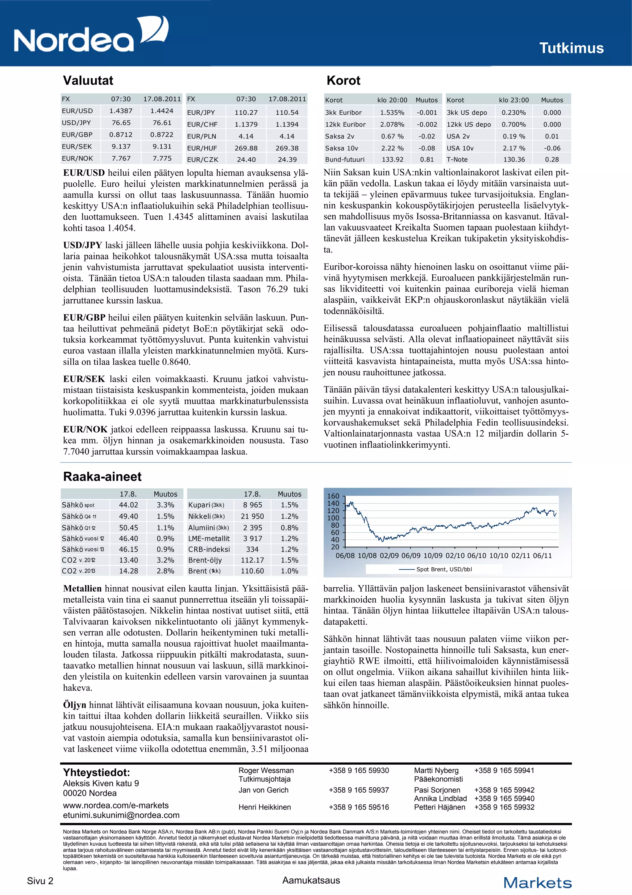 Aamukatsaus 18.8.2011