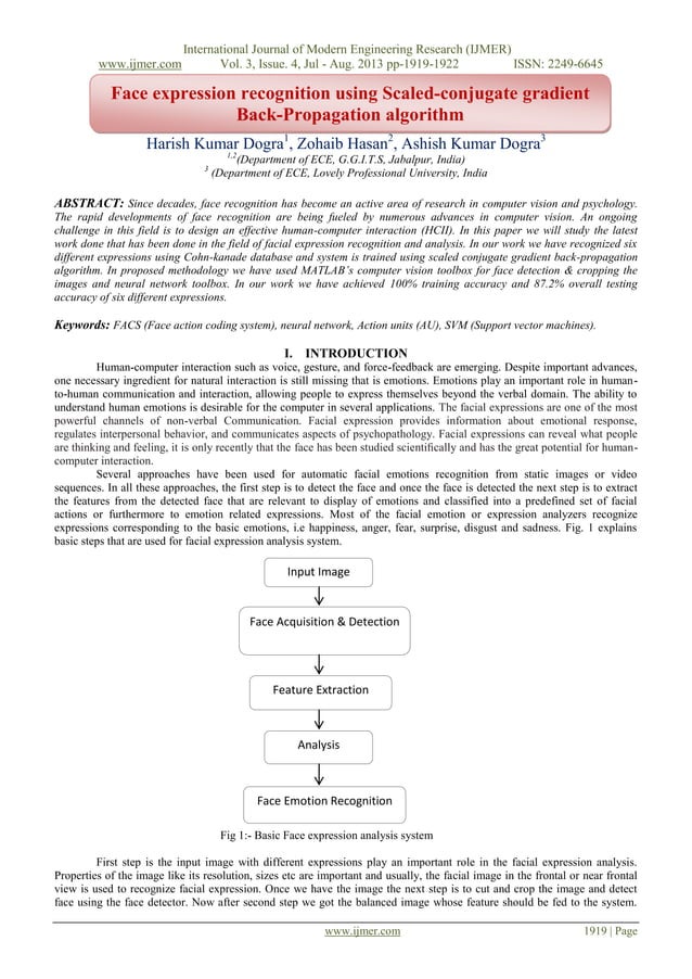Face expression recognition using Scaled-conjugate gradient Back-Propagation algorithm | PDF