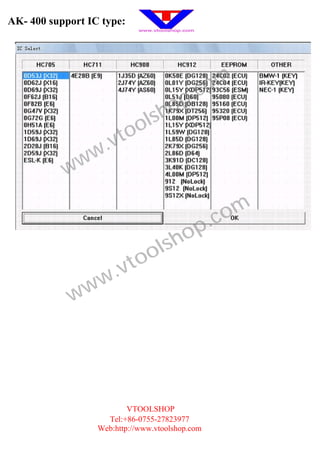 Way To Use AK400 Key Programmer | PDF