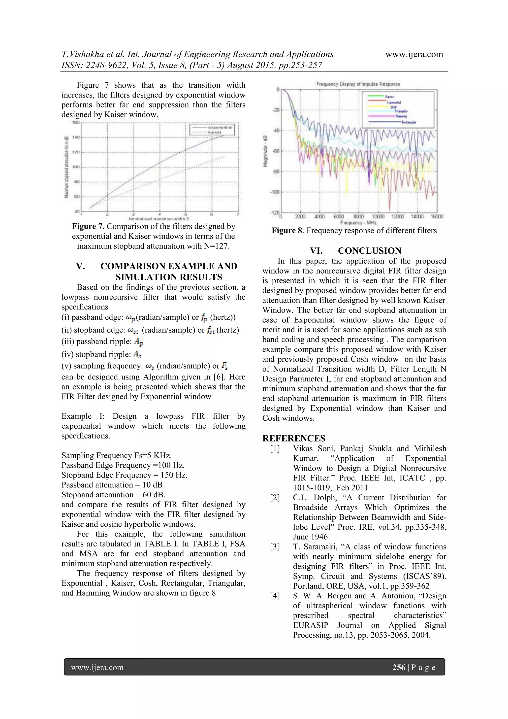 Windows used in FIR Filters optimized for Far-side Stop band Attenuation (FSA) performance. | PDF