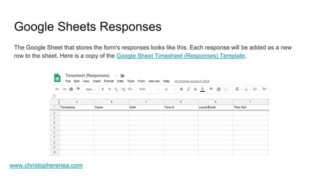 Using Google Sheets and Google Forms as a Timesheet Tracking App | PPTX