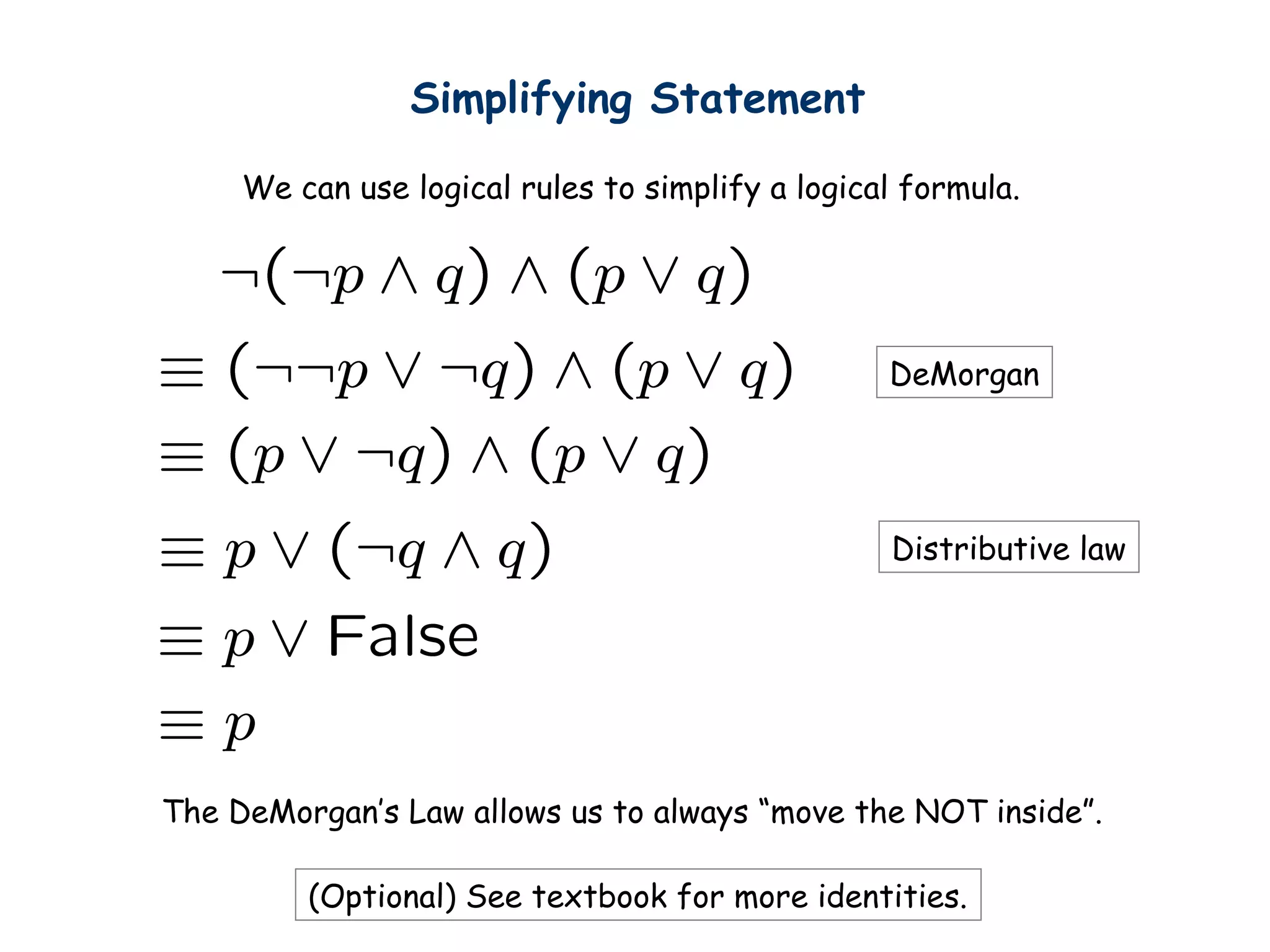 Discrete Math Lecture 01: Propositional Logic | PPT