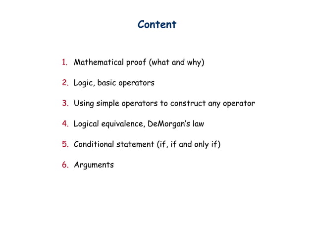 Discrete Math Lecture 01: Propositional Logic | PPT