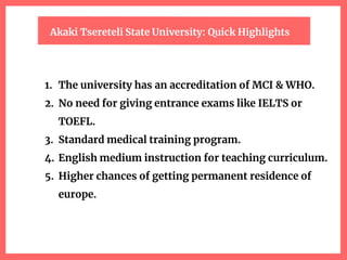 Akaki Tsereteli State University - Best University in Georgia | PPTX