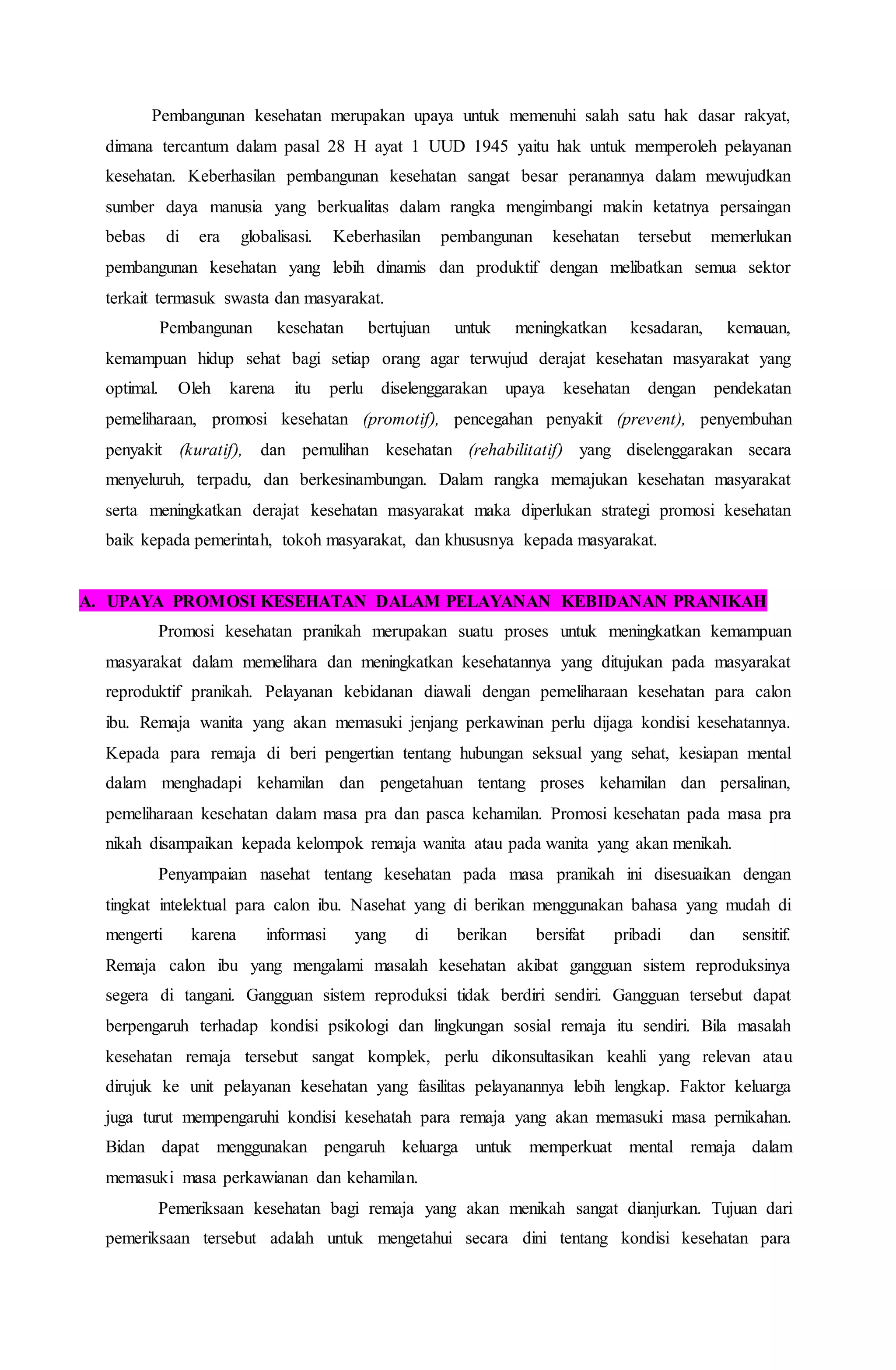 Akalah promosi kesehatan upaya promosi kesehatan pranikah | PDF