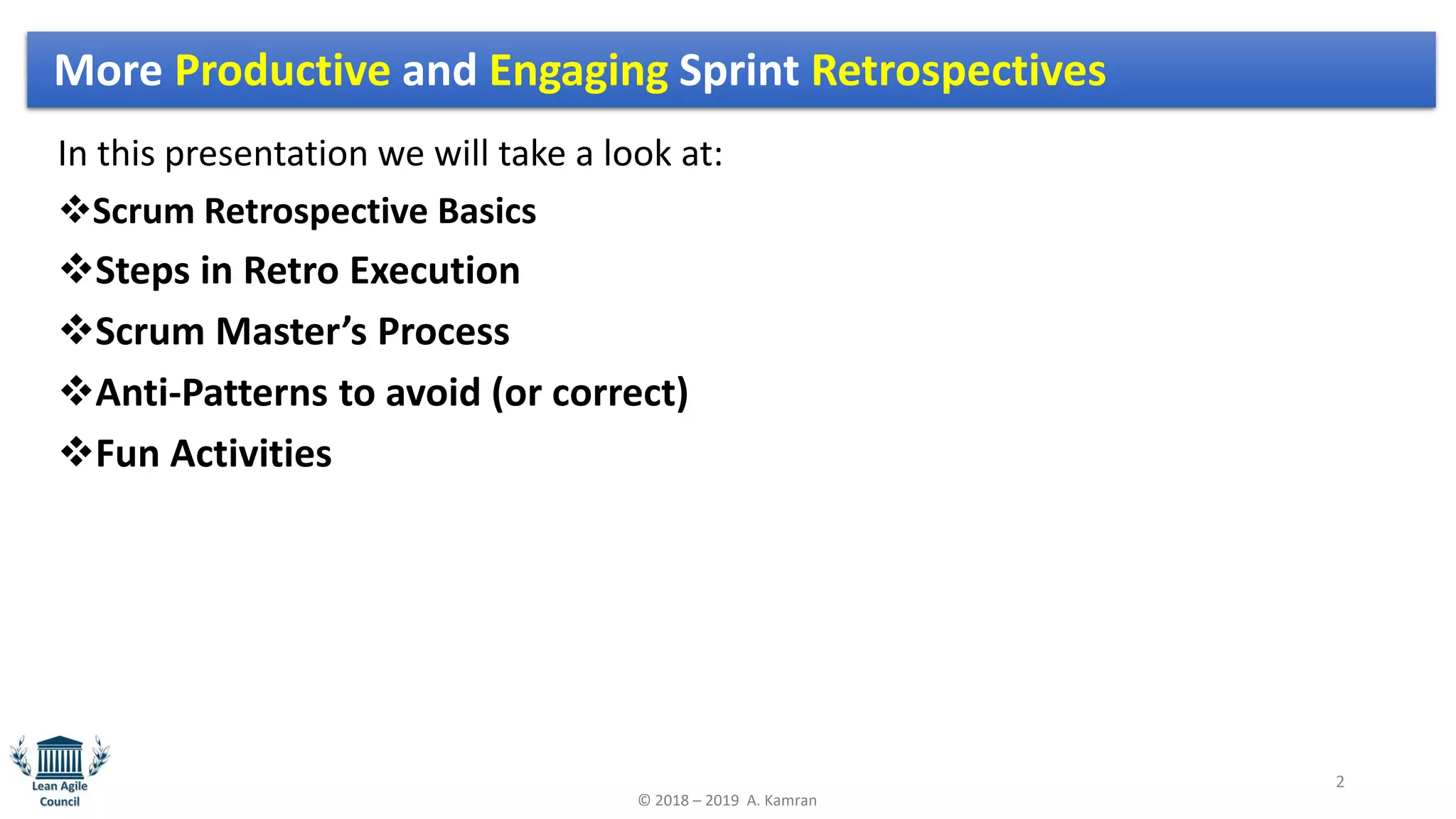 A. Kamran's Best Practices in Scrum's Sprint Retrospectives | PDF