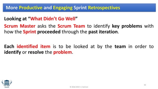 A. Kamran's Best Practices in Scrum's Sprint Retrospectives | PDF