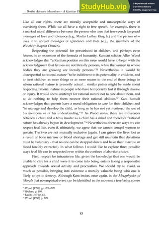 A Kantian Defense Of Abortion Rights With Respect For Intrauterine Life | PDF