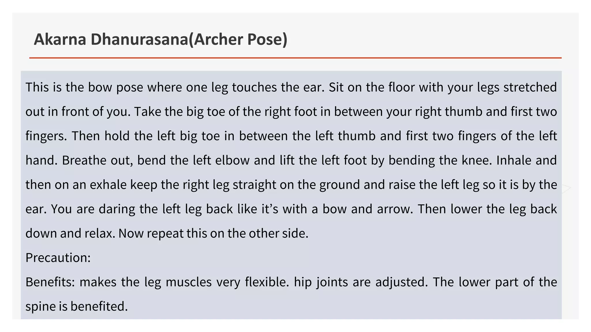 Akarna dhanurasana(archer pose) | PDF