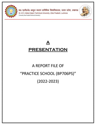 Practice School Report | PDF