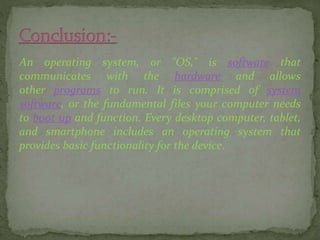 Types of operating system | PPTX