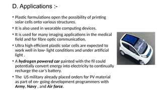 Plastic solar cell technology seminar project.pptx | Physics | Science
