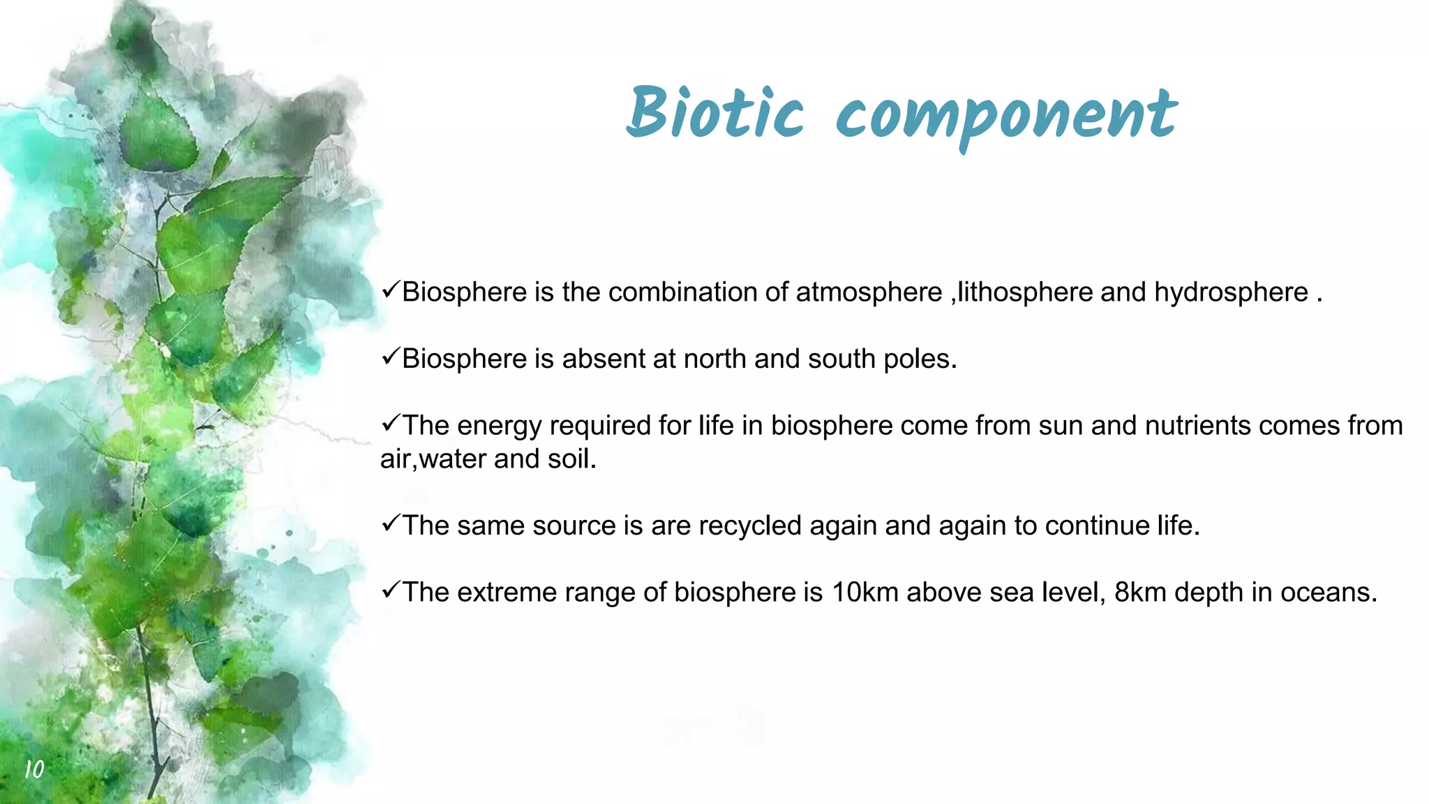 Components of environment | PPTX | Geography | Science