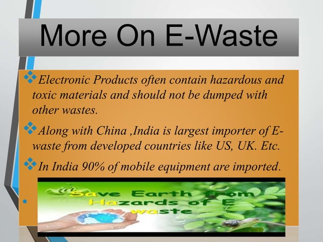 E waste : INTRODUCTION AND MANAGEMENT | PPT