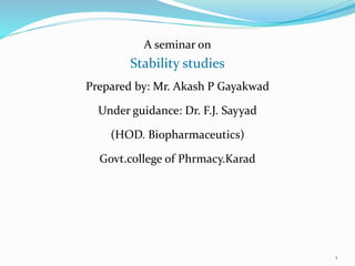 Stability study for formulation | PPTX