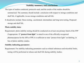Stability study for formulation | PPTX