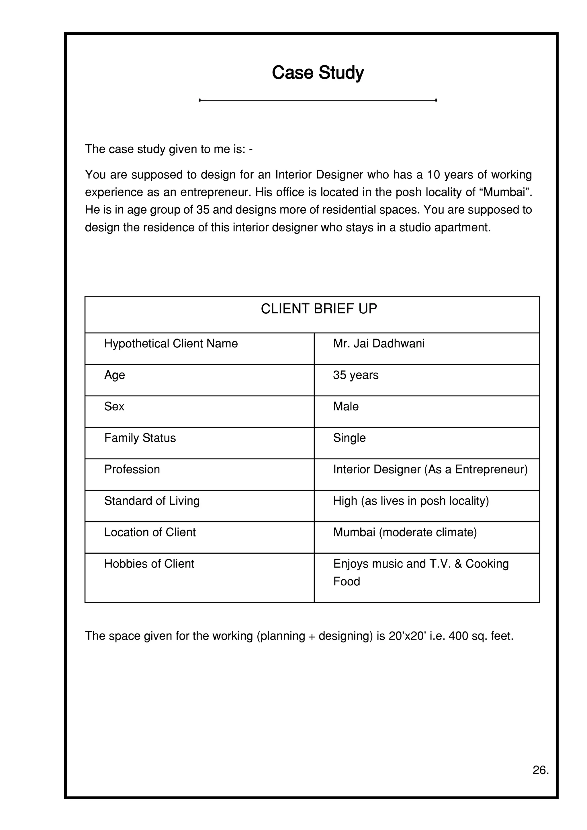 Akash Gidwani Residential Portfolio,B.Sc.ID,Studio Apartment case study ...