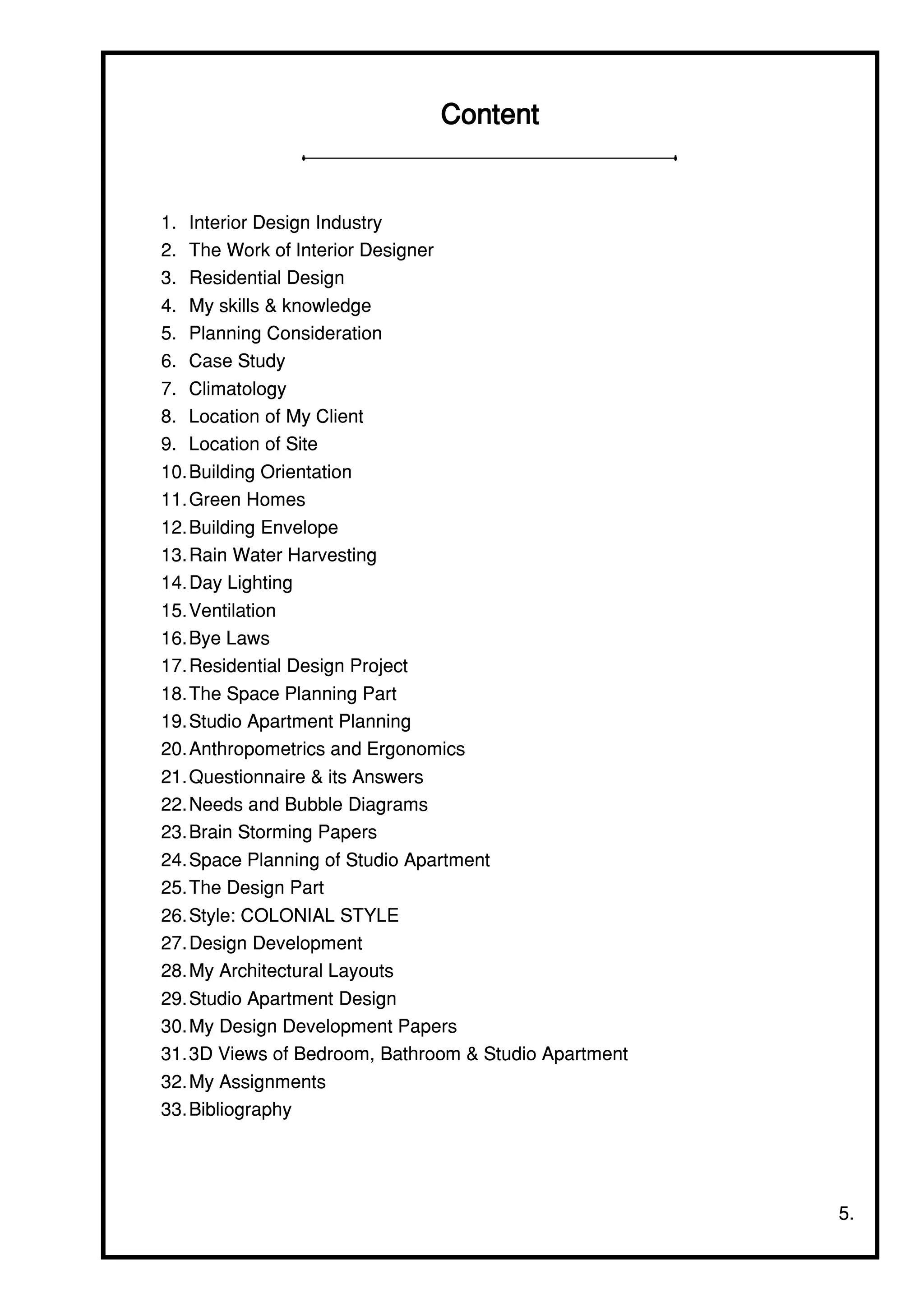 Akash Gidwani Residential Portfolio,B.Sc.ID,Studio Apartment case study. | PDF
