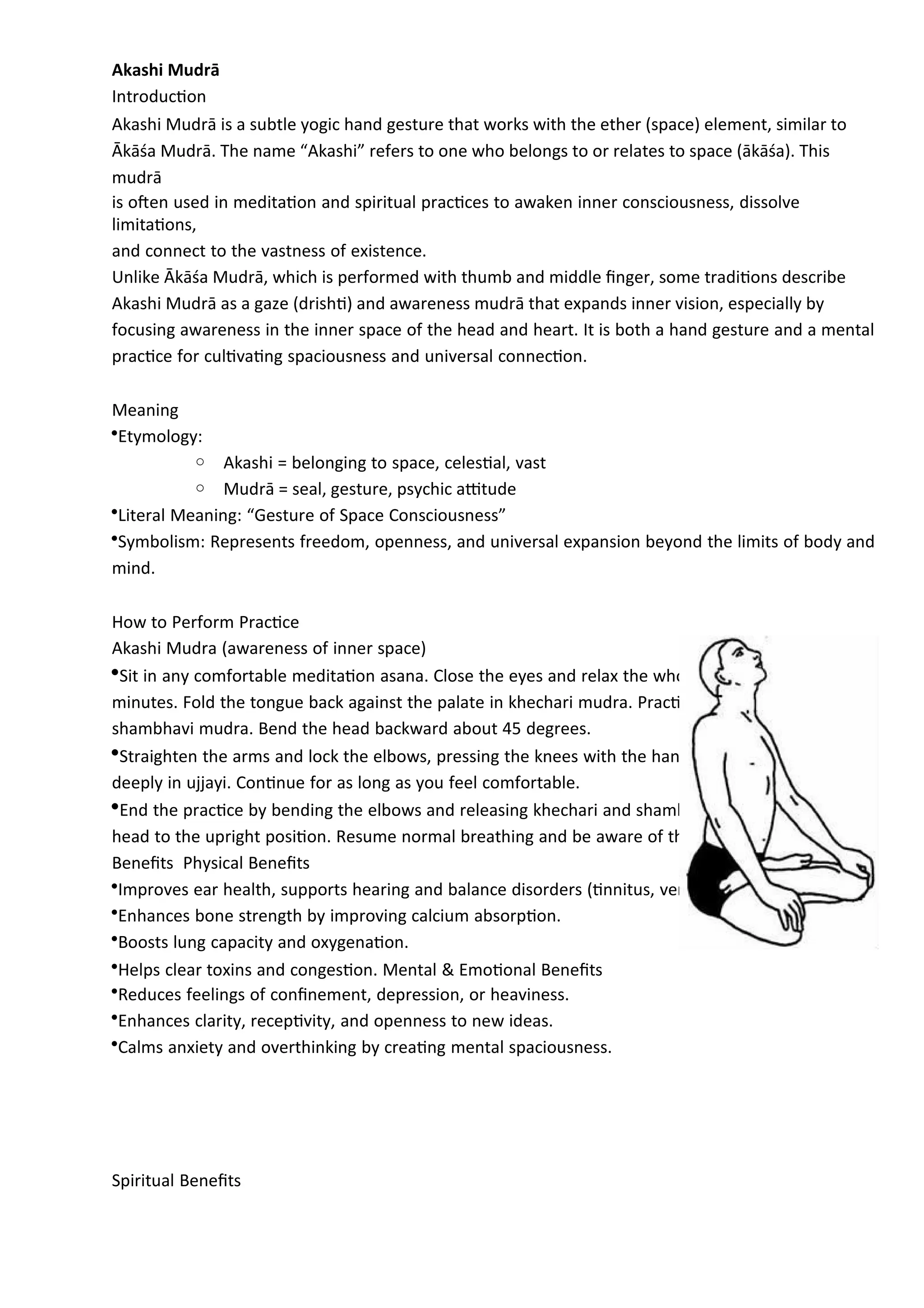 Akashi Mudrā-Akashi Mudrā is a subtle yogic hand gesture that works ...