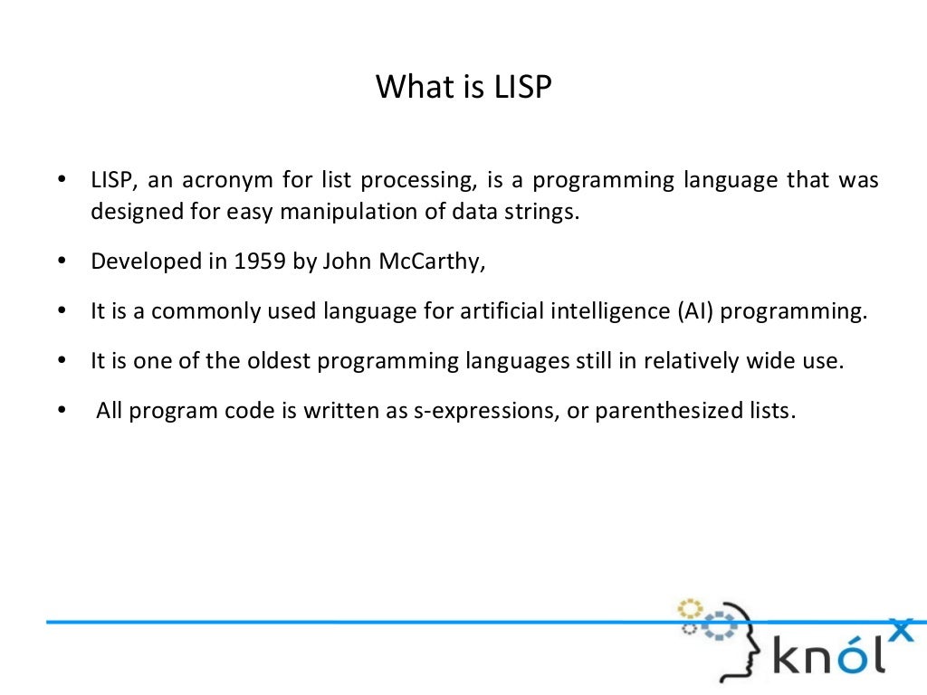 Introduction to Programming in LISP Introduction to Programming in LISP