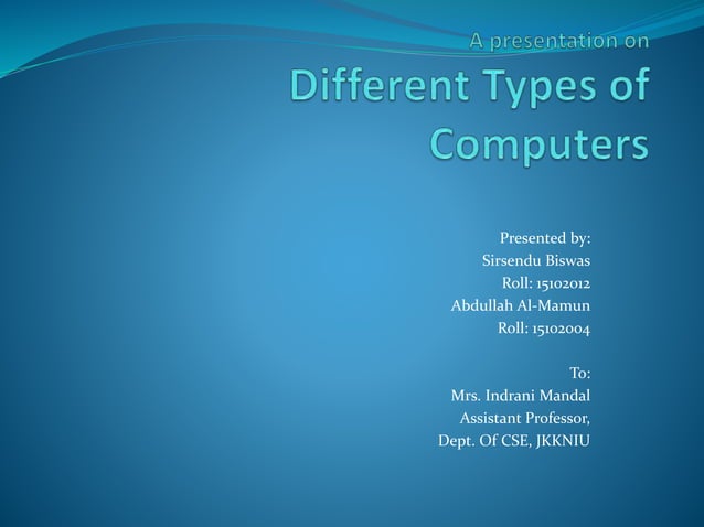 Different Types of Computer | PPT