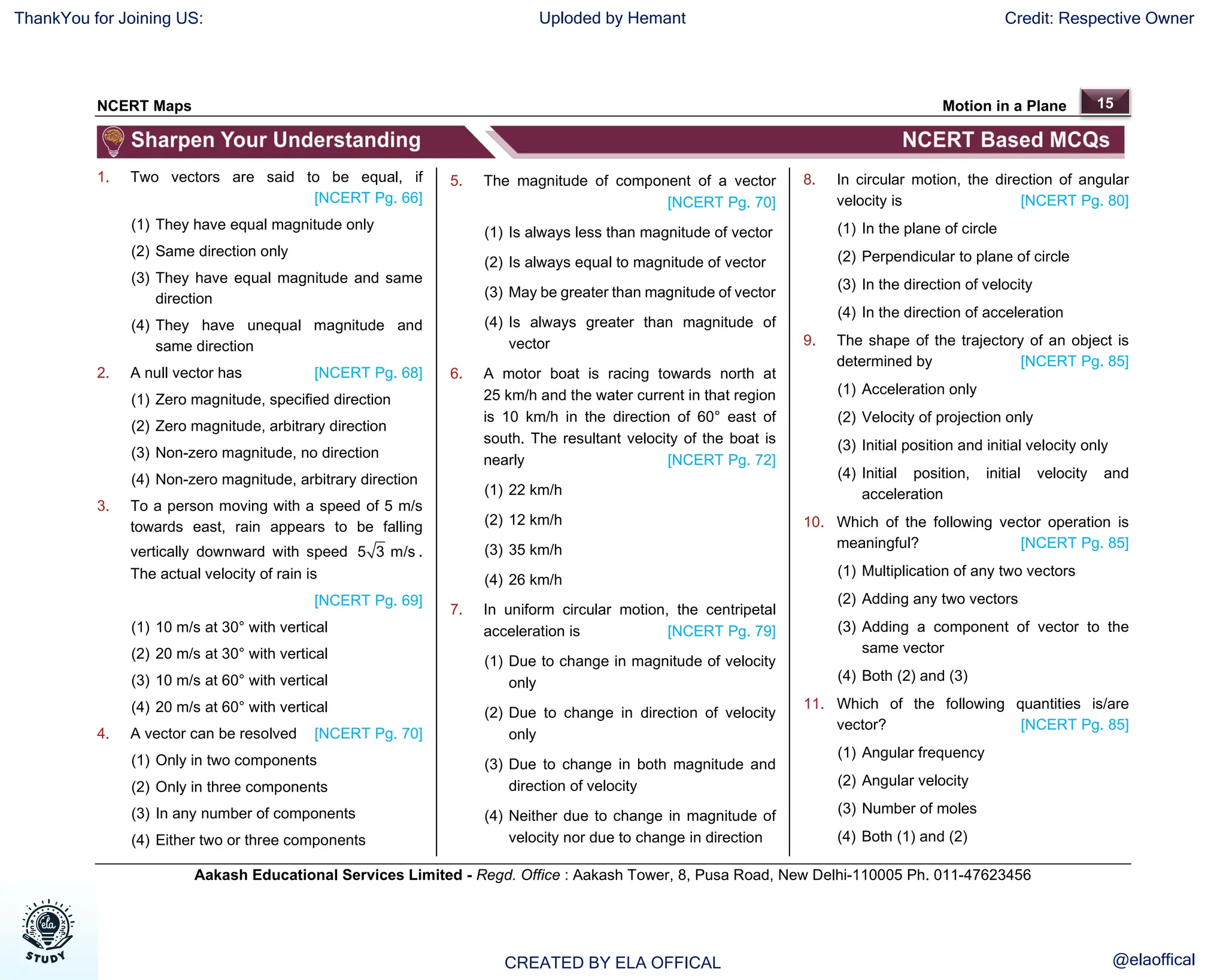 A@kash Physics NCERT Maps.pdf physics short notes physics short notes ...