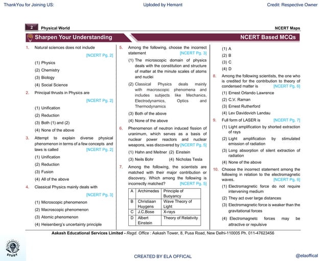 A@kash Physics NCERT Maps.pdf physics short notes physics short notes ...