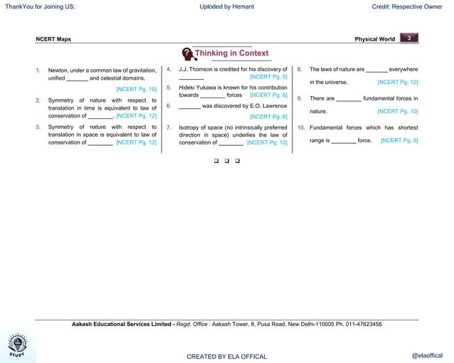 A@kash Physics NCERT Maps.pdf physics short notes physics short notes ...