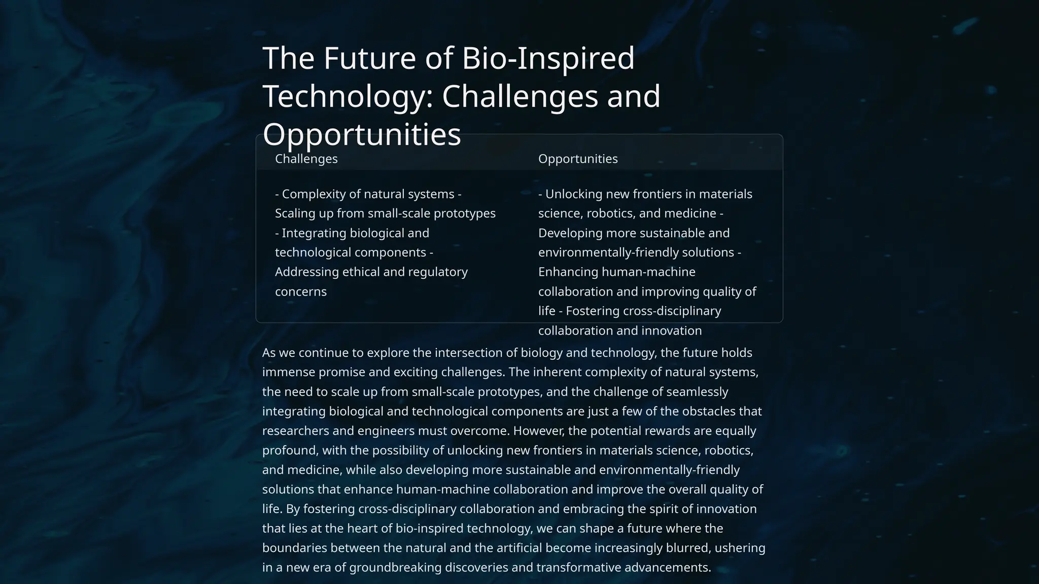 Role of Biology in Next Generation Technology | PPTX