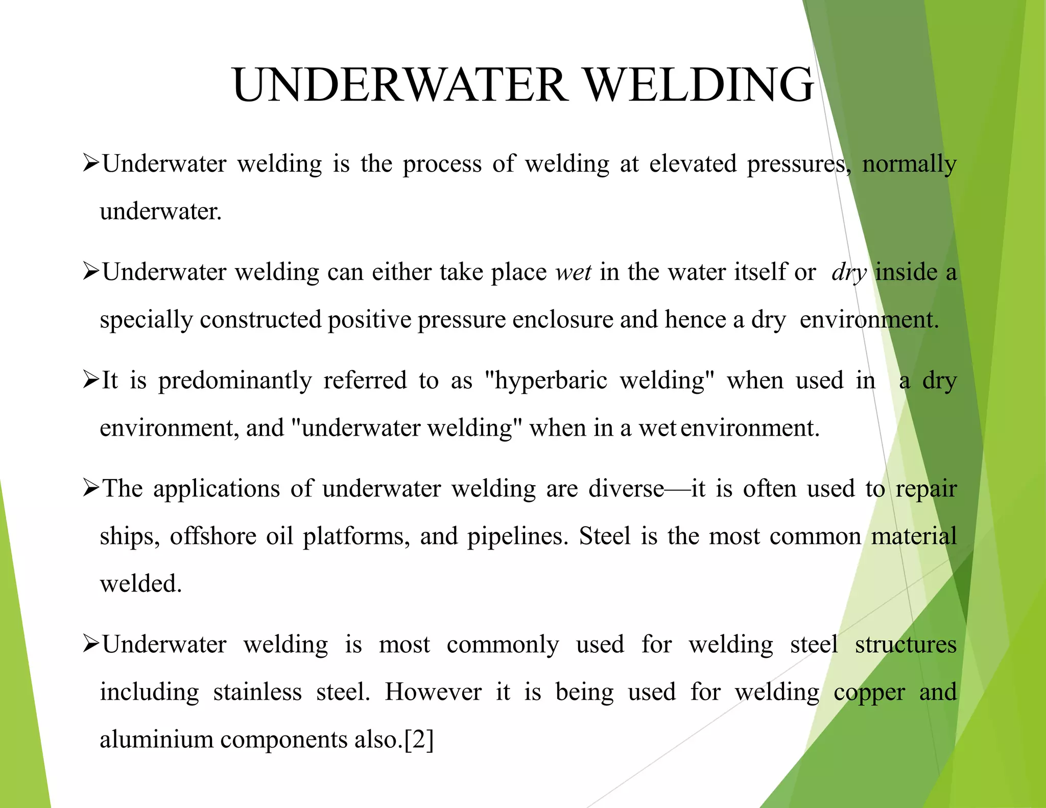 UNDER WATER WELDING | PPTX