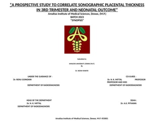 A prospective study on sonographic on placenta | PPT