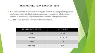 Sunprotection, sunscreen and its classification | PPTX