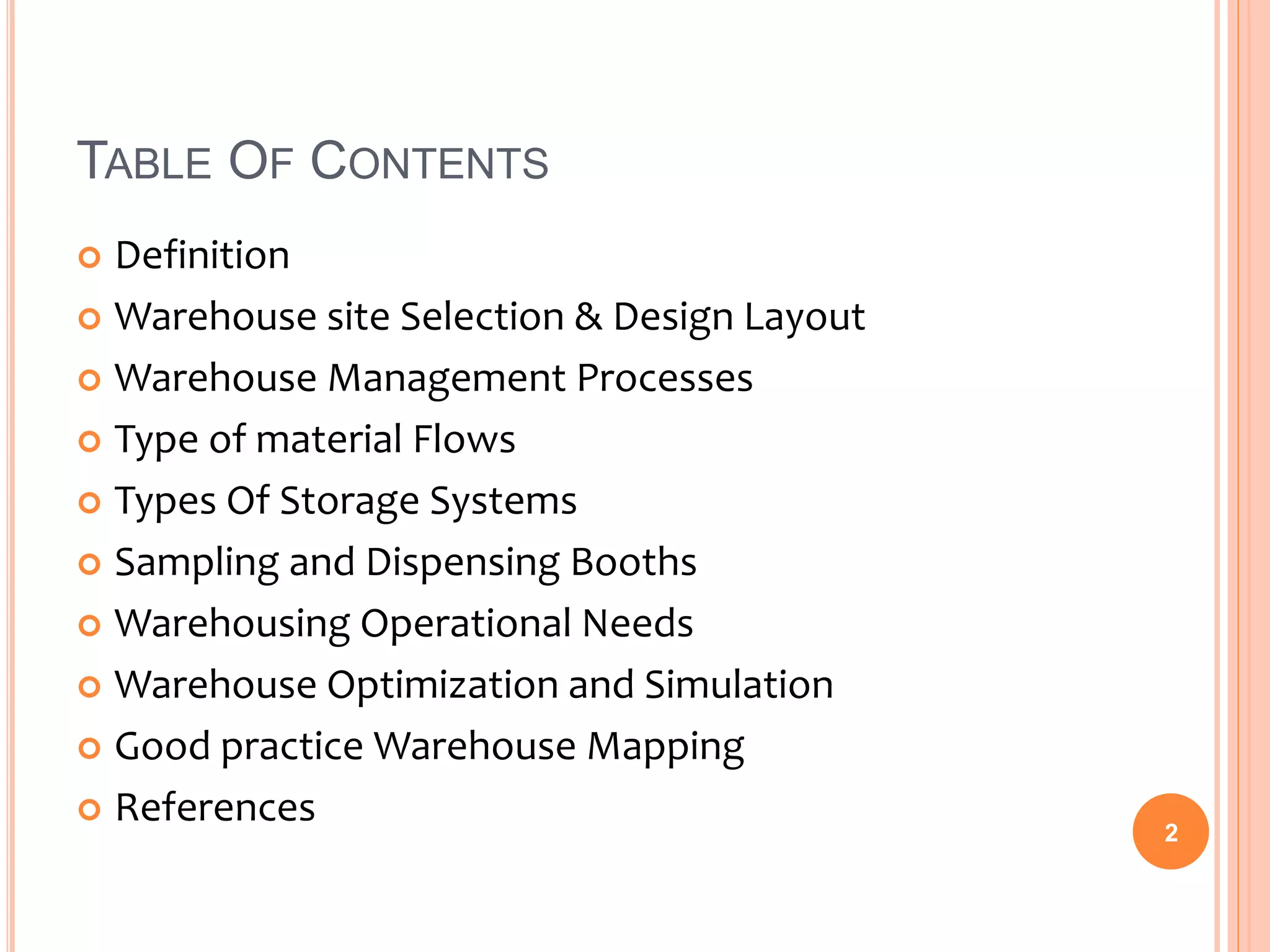 Design of warehouse | PPTX