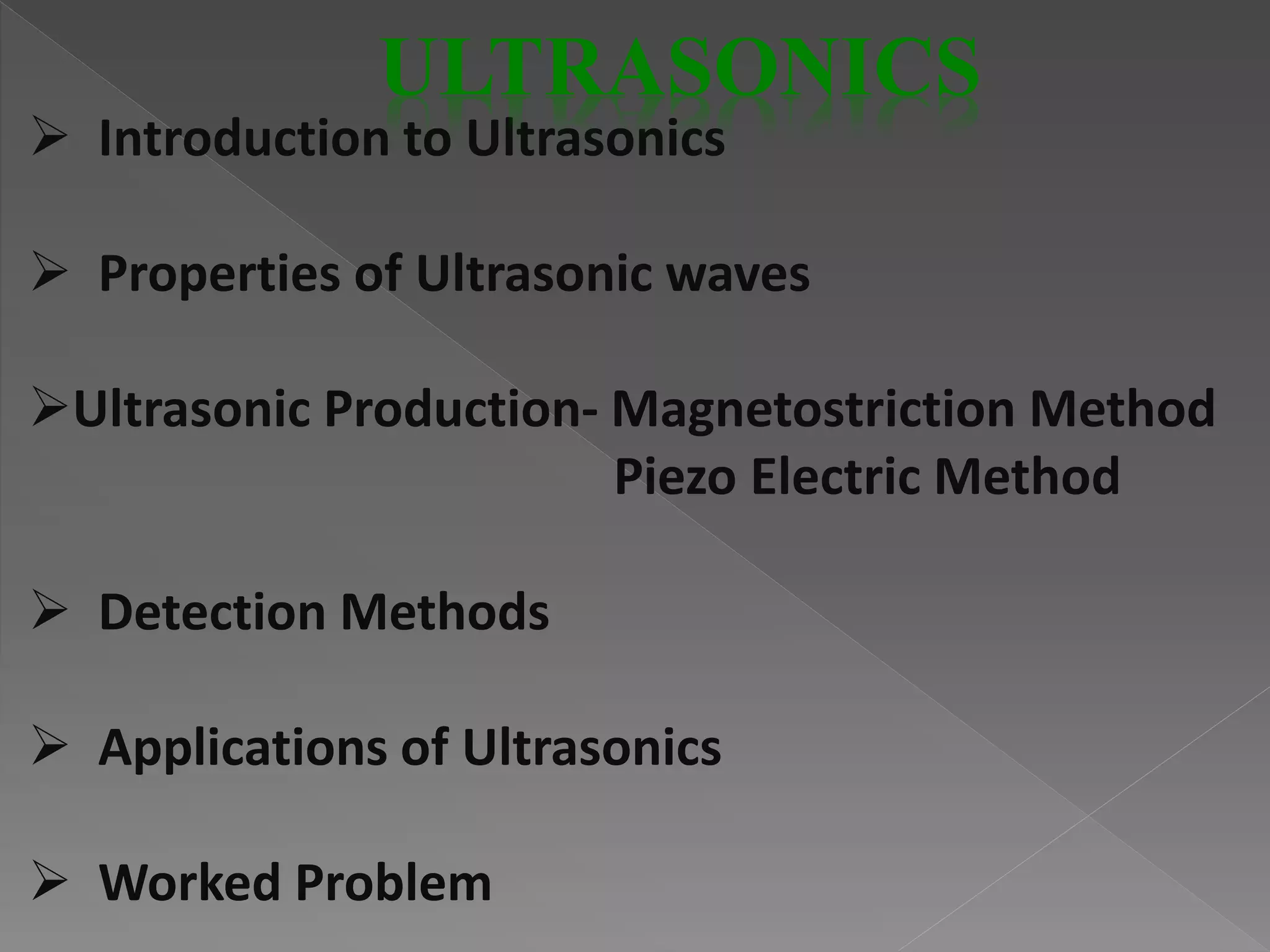 ULTRASONICS | PPT