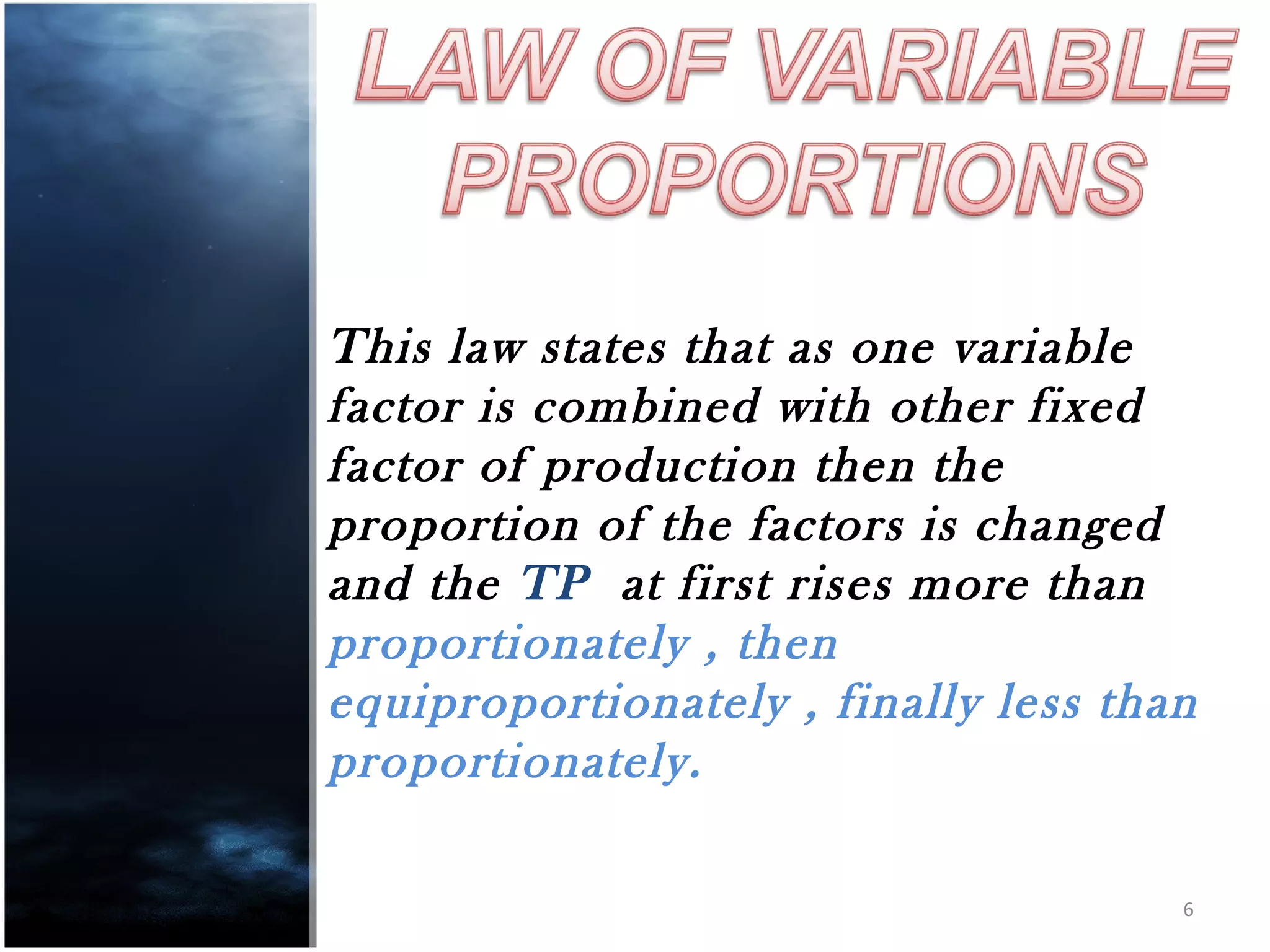 Law Of Variable Proportions (Economics) | PPT