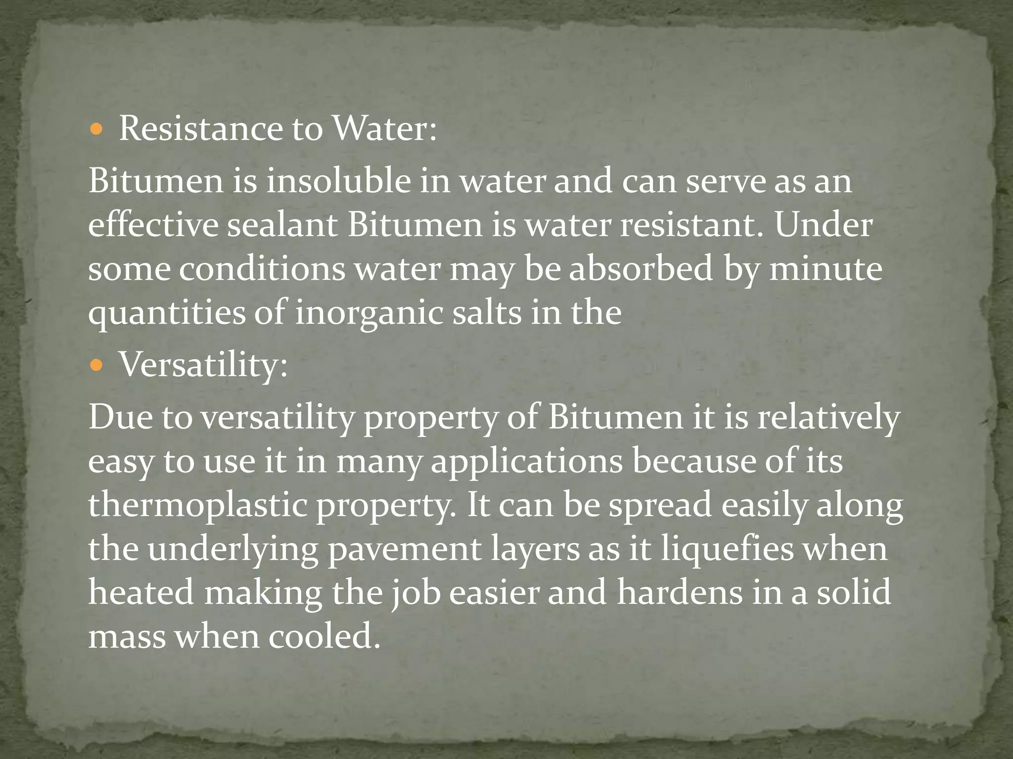 BITUMEN FOR ROAD CONSTRUCTION AND ITS APPLICATION | PPTX