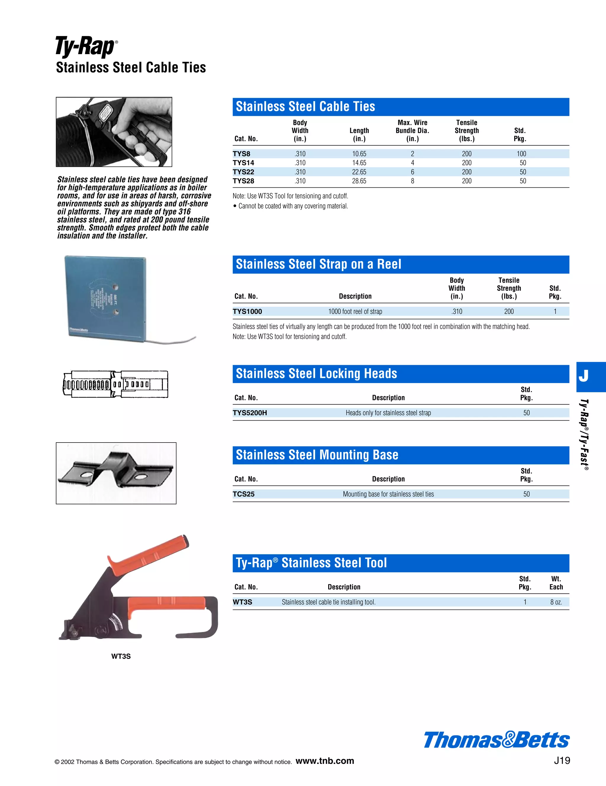 TY523MX - THOMAS & BETTS - Cable Tie, Ty Rap® Self Lock, Nylon| AKBAR ...