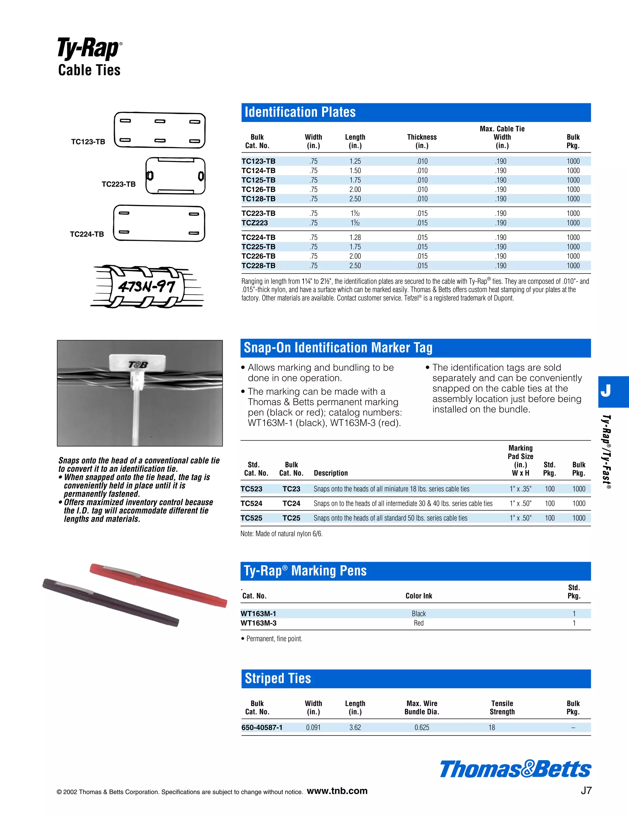 TY523MX - THOMAS & BETTS - Cable Tie, Ty Rap® Self Lock, Nylon| AKBAR ...