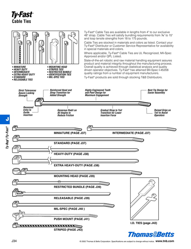 TY523MX - THOMAS & BETTS - Cable Tie, Ty Rap® Self Lock, Nylon| AKBAR ...