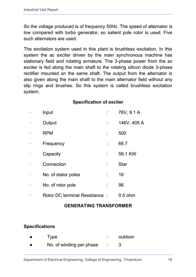 Industrial visit Report | PDF | Power and Energy Industry | Industries