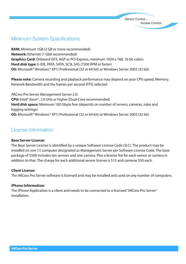 Ak cess pro server brochure | PDF