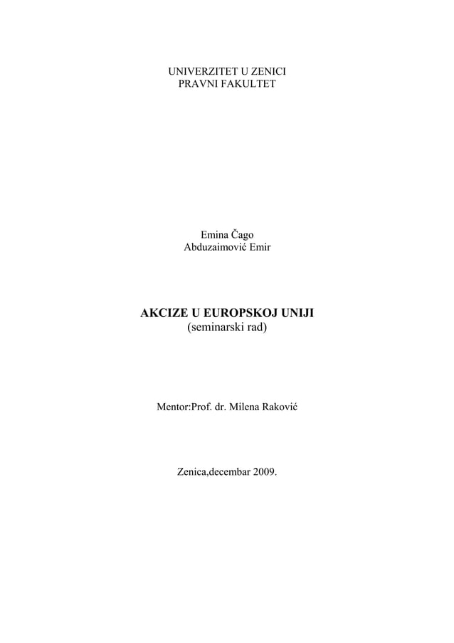 Akcize u europskoj uniji ij | PDF