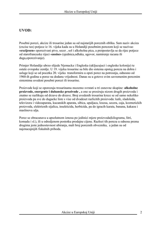 Akcize u europskoj uniji ij | PDF